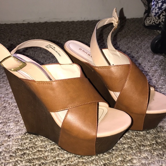 BAMBOO | Shoes | Camel Wedges | Poshmark